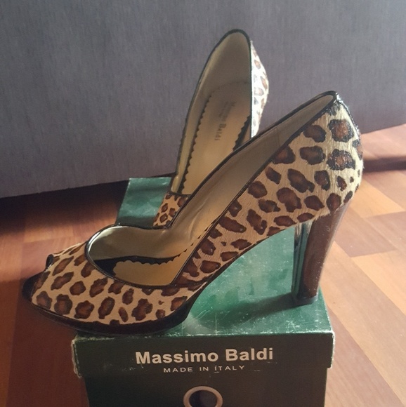 Massimo Baldi | Shoes | Cheetah Print And Patent Leather Euc Peeptoe ...